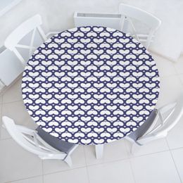 Abakuhaus Tischdecke Rundum-elastische Stofftischdecke, Romantisch Herzgittergitternetz, lila