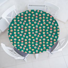 Abakuhaus Tischdecke Rundum-elastische Stofftischdecke, Karneval Traurig und glücklich Clown Faces, bunt