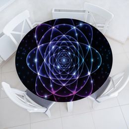 Abakuhaus Tischdecke Rundum-elastische Stofftischdecke, Stern-Mandala Universe Theme Sterne, bunt