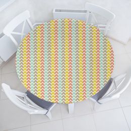 Abakuhaus Tischdecke Rundum-elastische Stofftischdecke, Winkel Herringbone Bunte Zeilen