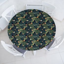 Abakuhaus Tischdecke Rundum-elastische Stofftischdecke, Palme Exotische Sommerlaub Flora, bunt