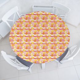 Abakuhaus Tischdecke Rundum-elastische Stofftischdecke, Frucht Lemon and Orange Stroke Strip, bunt