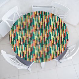Abakuhaus Tischdecke Rundum-elastische Stofftischdecke, Abstrakt Bunte Grunge Stripes