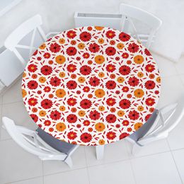 Abakuhaus Tischdecke Rundum-elastische Stofftischdecke, Gerber Daisy Warm Farbige Blütenblätter, orange