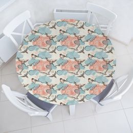 Abakuhaus Tischdecke Rundum-elastische Stofftischdecke, Abstrakt Celestial Dashed Wolke, bunt