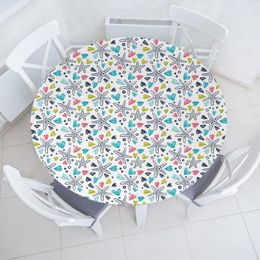 Abakuhaus Tischdecke Rundum-elastische Stofftischdecke, Seestern Wassertier-Gekritzel, bunt