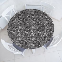 Abakuhaus Tischdecke Rundum-elastische Stofftischdecke, asiatisch Lace wie traditionelle, grau