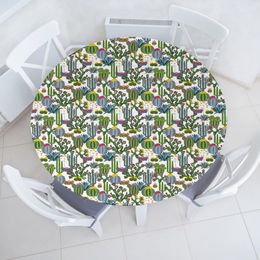 Abakuhaus Tischdecke Rundum-elastische Stofftischdecke, Kaktus Blue Agave und Feigenkaktus, bunt