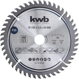 kwb Kreissägeblatt, Kreissägeblatt 150 x 20 mm, sehr feiner Schnitt, Sägeblatt geeigne