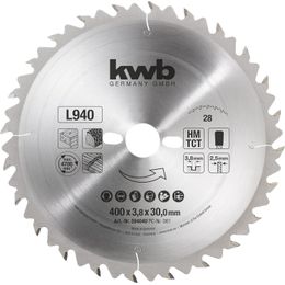 kwb Kreissägeblatt, Kreissägeblatt 400 x 30 mm, Made in Germany, nagelfester Spezial-T