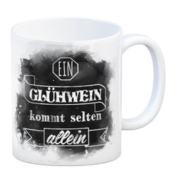 speecheese Tasse Ein Glühwein kommt selten allein lustige Tasse mit Strichliste