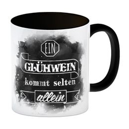 speecheese Tasse Ein Glühwein kommt selten allein lustige Tasse mit Strichliste