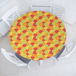 Abakuhaus Tischdecke Rundum-elastische Stofftischdecke, Bunt Orange Zitrone Früchte