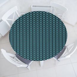 Abakuhaus Tischdecke Rundum-elastische Stofftischdecke, Blau Thick gekreuzte Linien, blau|grau