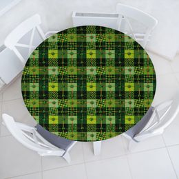 Abakuhaus Tischdecke Rundum-elastische Stofftischdecke, Irland Patchwork Celtic Clovers, bunt