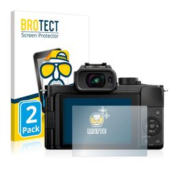 BROTECT Displayschutzfolie Schutzfolie für Panasonic Lumix DC-G110, 2 Stück, 2 Stück, Displayschutz Schutz Folie Matt Entspiegelungsfolie, weiß