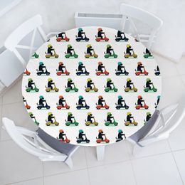 Abakuhaus Tischdecke Rundum-elastische Stofftischdecke, Scottie Dog Funky Scottish Terrier, bunt