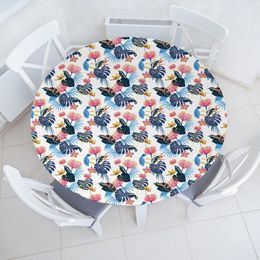 Abakuhaus Tischdecke Rundum-elastische Stofftischdecke, Tropisch Exotische Waldwachstum Petal, bunt