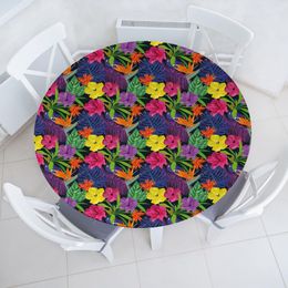 Abakuhaus Tischdecke Rundum-elastische Stofftischdecke, Bunt Vivid Sommer Beetpflanzen