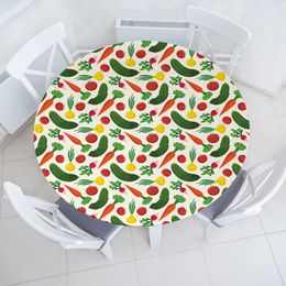 Abakuhaus Tischdecke Rundum-elastische Stofftischdecke, Gemüse Vegetarier-Karikatur, bunt