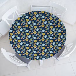Abakuhaus Tischdecke Rundum-elastische Stofftischdecke, Früchte Zitronen mit Orangen, bunt
