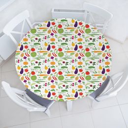 Abakuhaus Tischdecke Rundum-elastische Stofftischdecke, Gemüse Vegetarisch Kohl, bunt