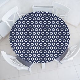Abakuhaus Tischdecke Rundum-elastische Stofftischdecke, Navy blau Grunge Sketchy Entwurf