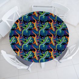 Abakuhaus Tischdecke Rundum-elastische Stofftischdecke, Gecko Exotische Flora und Fauna, bunt