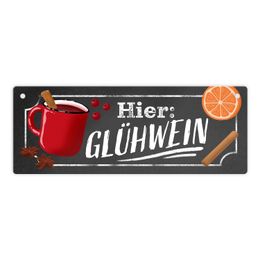 speecheese Metallschild Hier: Glühwein Metallschild