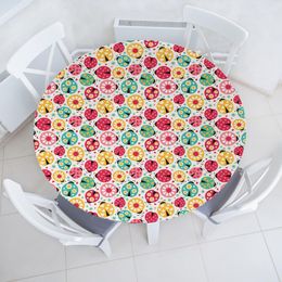Abakuhaus Tischdecke Rundum-elastische Stofftischdecke, Marienkäfer käfer~~POS=HEADCOMP Abstrakt Beetle Entwurf, bunt