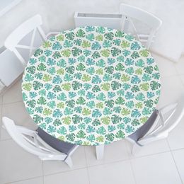 Abakuhaus Tischdecke Rundum-elastische Stofftischdecke, Tropisch Exotische Thema Tropic Blätter, bunt