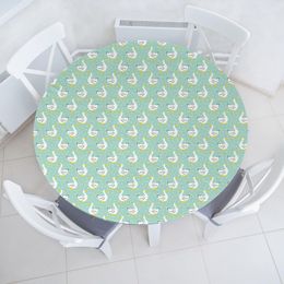 Abakuhaus Tischdecke Rundum-elastische Stofftischdecke, Tierdruck Goose Cartoon, gelb