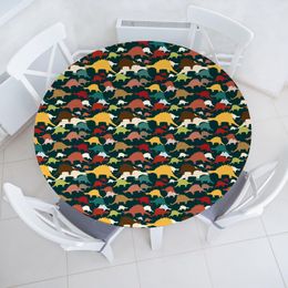 Abakuhaus Tischdecke Rundum-elastische Stofftischdecke, Velociraptor Bunte Tyrannosaurus