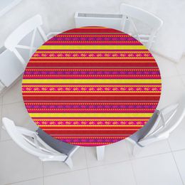 Abakuhaus Tischdecke Rundum-elastische Stofftischdecke, Mexikaner Vibrant Lizard Folklore, bunt