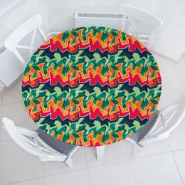 Abakuhaus Tischdecke Rundum-elastische Stofftischdecke, Grunge Verrücktes Funky Graffiti, bunt