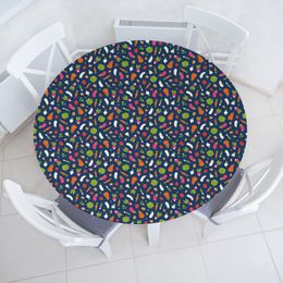 Abakuhaus Tischdecke Rundum-elastische Stofftischdecke, Gemüse Karotten-Zucchini-Knoblauch, bunt