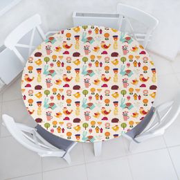 Abakuhaus Tischdecke Rundum-elastische Stofftischdecke, Bunt Childish Waldtiere