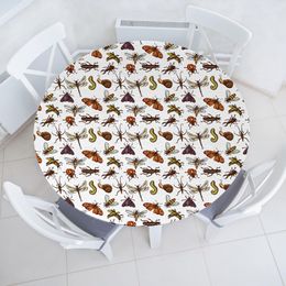 Abakuhaus Tischdecke Rundum-elastische Stofftischdecke, Bugs Heuschrecken-Marienkäfer-Schmetterling, bunt