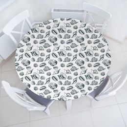 Abakuhaus Tischdecke Rundum-elastische Stofftischdecke, Shells Florida Kämpfen Conch, blau