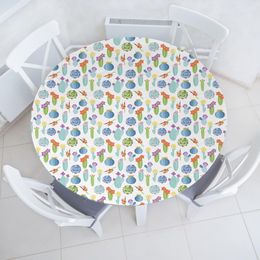 Abakuhaus Tischdecke Rundum-elastische Stofftischdecke, Saftig Exotische Blumenpflanzen, bunt