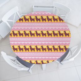 Abakuhaus Tischdecke Rundum-elastische Stofftischdecke, orientalisch Zier Alpaka oder Lama, orange