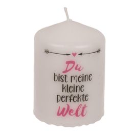 Out of the Blue Stumpenkerze Du bist meine kleine perfekte Welt Kerze