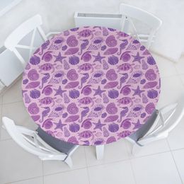 Abakuhaus Tischdecke Rundum-elastische Stofftischdecke, Marine Turtle Shell Meerestiere, lila