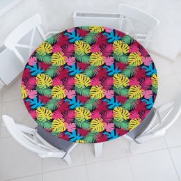 Abakuhaus Tischdecke Rundum-elastische Stofftischdecke, Botanisch Banana Blätter Palme, bunt
