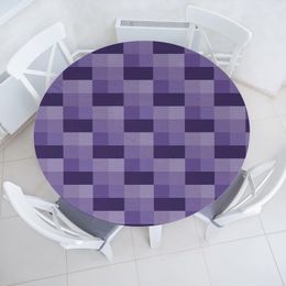Abakuhaus Tischdecke Rundum-elastische Stofftischdecke, Abstrakt Plaiddruck mit Streifen, lila
