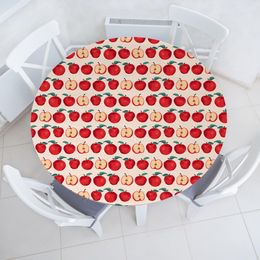 Abakuhaus Tischdecke Rundum-elastische Stofftischdecke, Obst Ganzer und halber apfel in Scheiben geschnitten, bunt