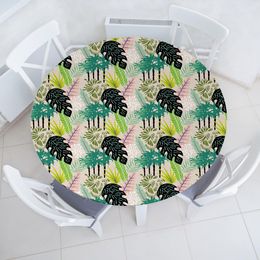 Abakuhaus Tischdecke Rundum-elastische Stofftischdecke, Botanisch Exotische Palmblätter, bunt