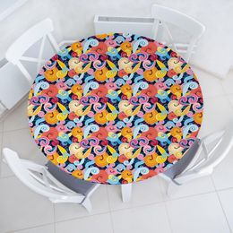 Abakuhaus Tischdecke Rundum-elastische Stofftischdecke, Pastell Vivid Spiral Lustige Curls, bunt