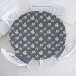 Abakuhaus Tischdecke Rundum-elastische Stofftischdecke, Herbst Herbst gestreifte Ahornblätter, blau|grau