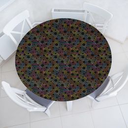 Abakuhaus Tischdecke Rundum-elastische Stofftischdecke, Geometrisch Salatkreise Streifen, grün